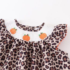 One Pieces | Boutique Pumpkin Smocked Baby Girls Leopard Print Bubble Romper Jumpsuit | Poshmark